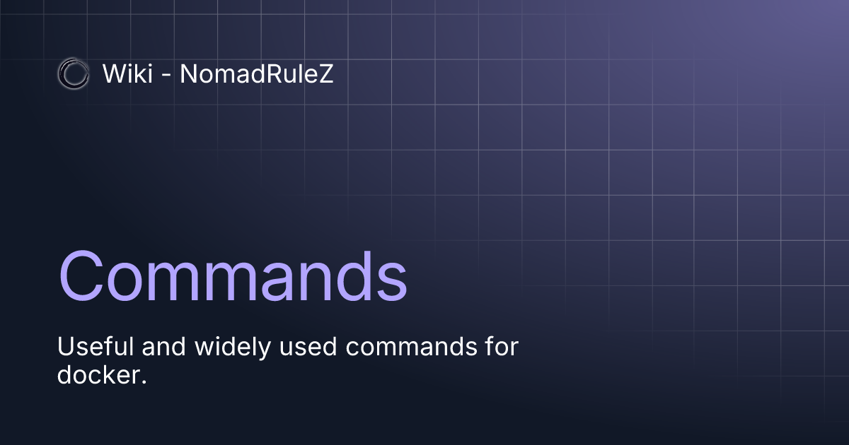Commands | Wiki - NomadRuleZ